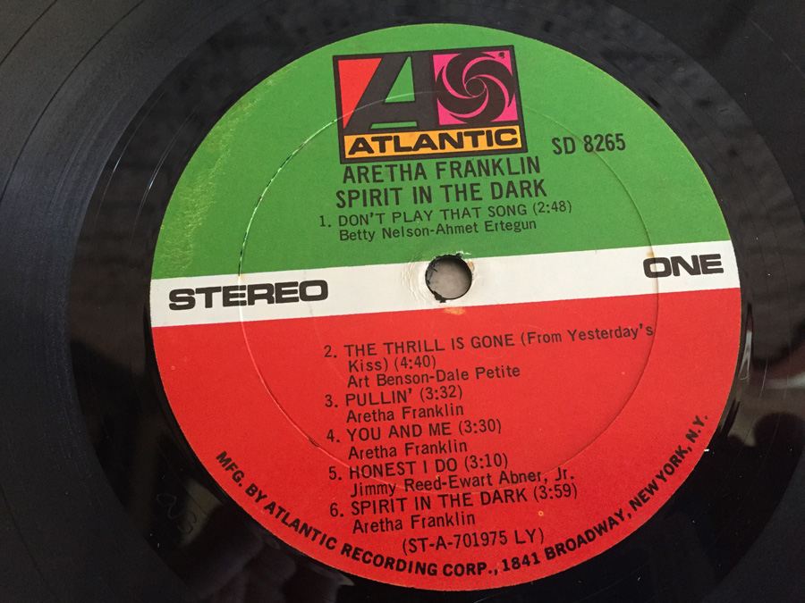 Aretha Franklin ‎- Spirit In The Dark - Atlantic ‎- SD 8265
