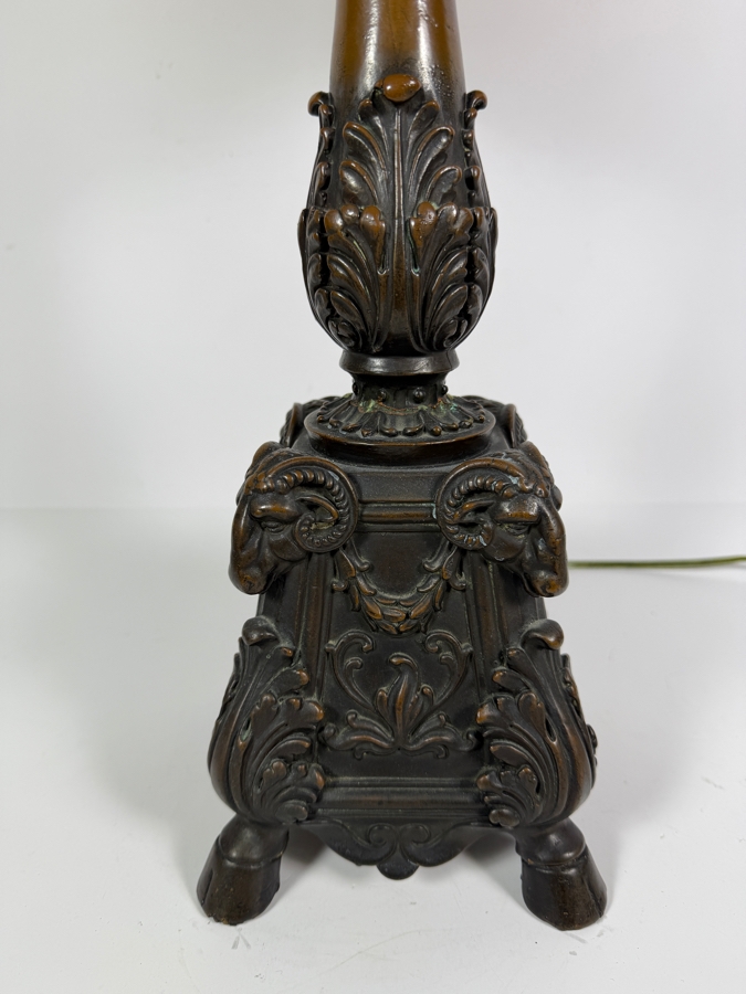 Just Added - Vintage Metal Ram's Head & Hoof Table Lamp with Damaged ...