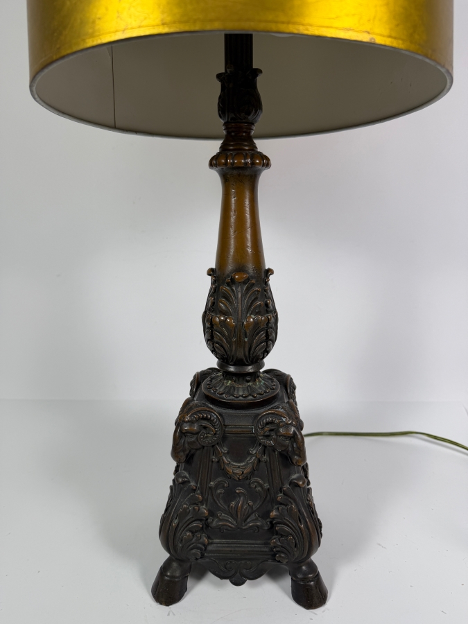 Just Added - Vintage Metal Ram's Head & Hoof Table Lamp with Damaged ...