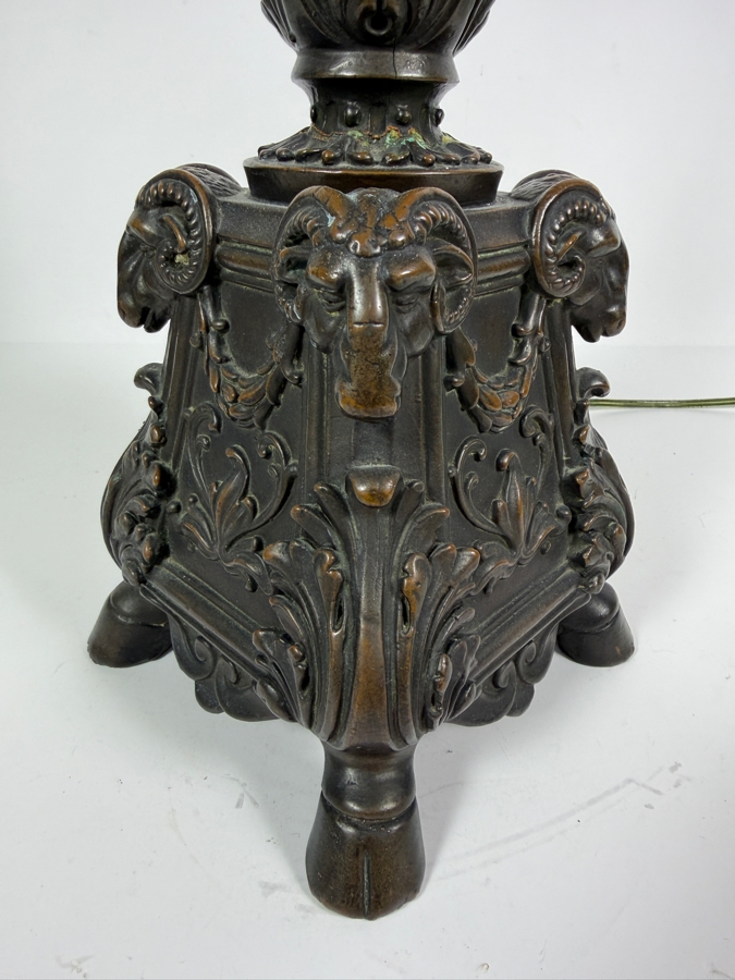 Just Added - Vintage Metal Ram's Head & Hoof Table Lamp with Damaged ...